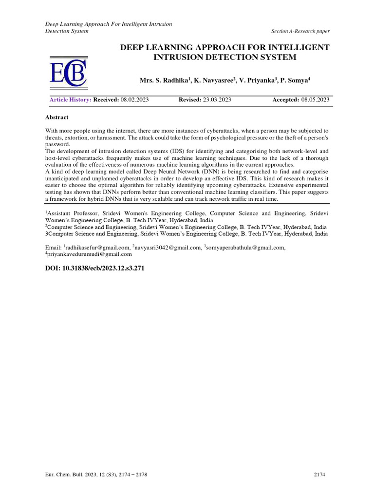 Deep Learning Approach For Intelligent Intrusion Detection System | PDF | Machine Learning ...