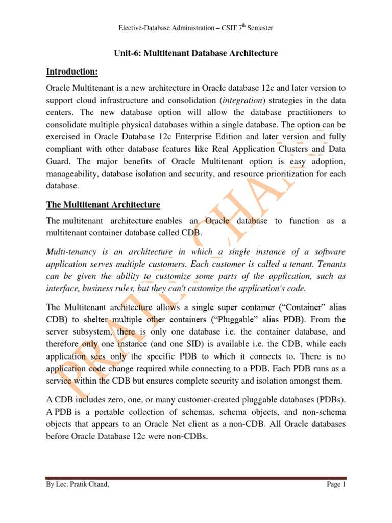 Multitenant Database Architecture | Download Free PDF | Cloud Computing ... Multitenant Database Architecture | Download Free PDF | Cloud Computing ...