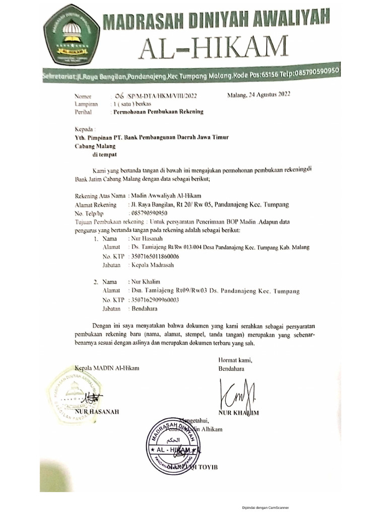 Berkas Madin Takmiliyah Awaliyah | PDF