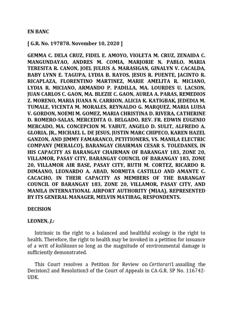 DELA CRUZ V MERALCO | Download Free PDF | Burden Of Proof (Law) | Separation Of Powers