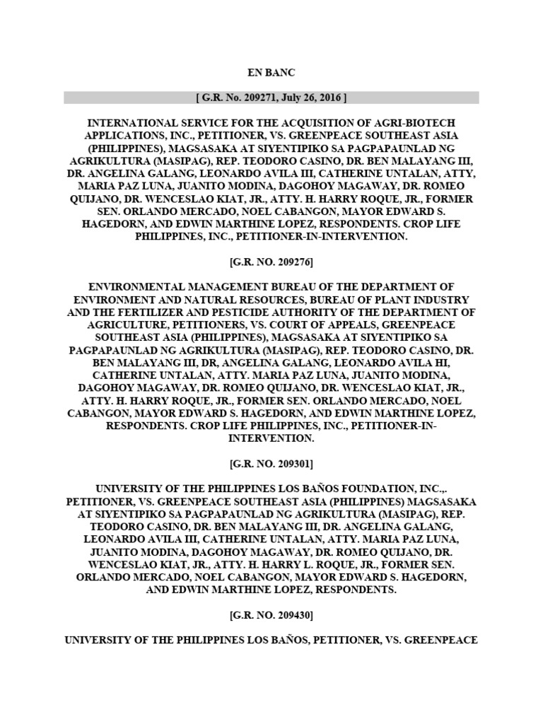 iSSA VS GREEN PEACE FULL TEXT | PDF | Mootness | Case Or Controversy Clause