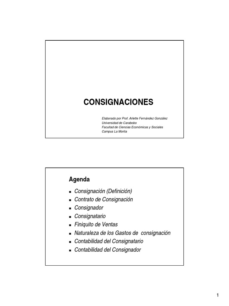 Teoria Consignaciones II Sem-11 | PDF | Business | Economias