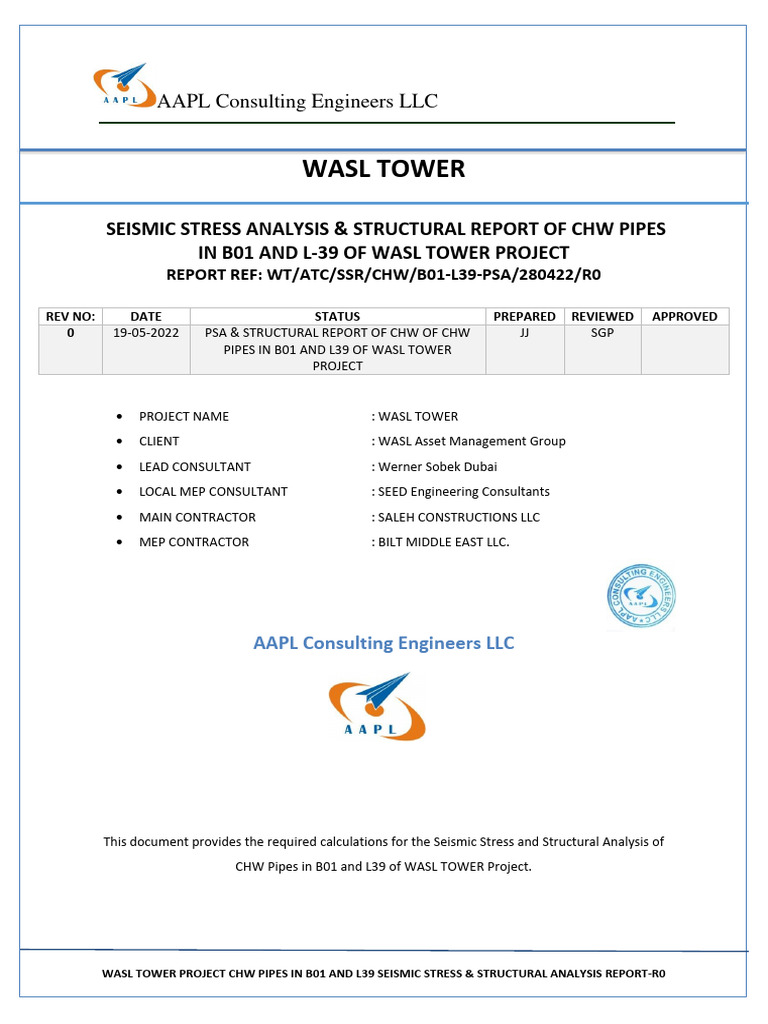 Seismic Piping Sample Report | PDF | Structural Analysis | Stiffness
