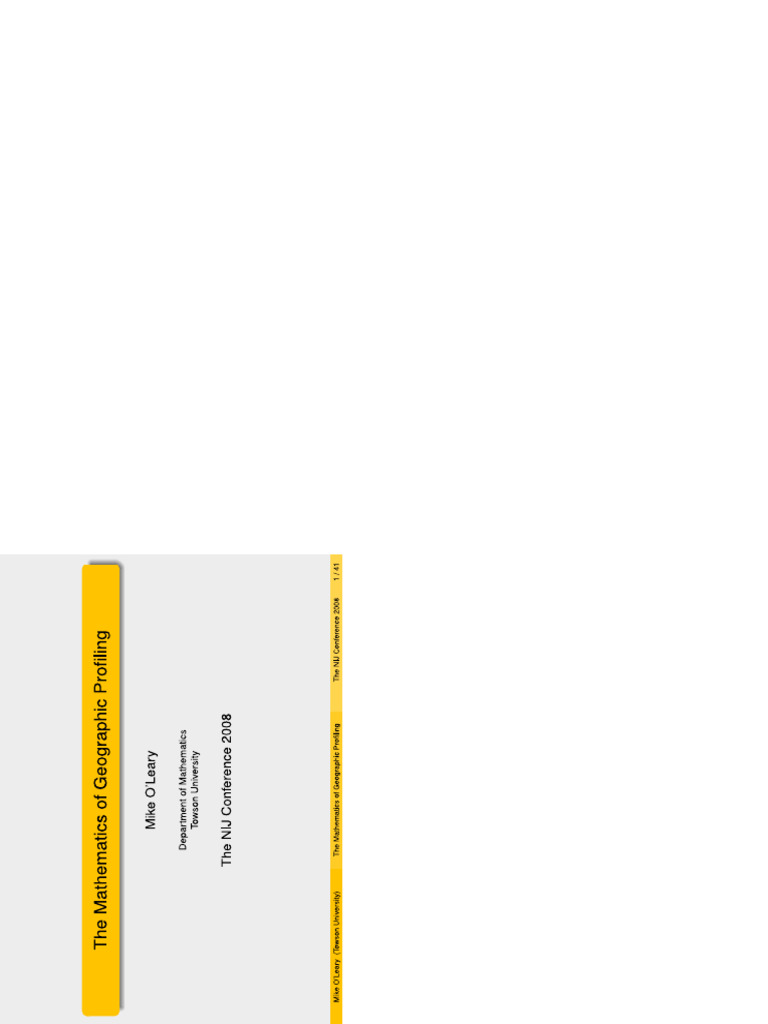 The Mathematics of Geographic Profiling | PDF