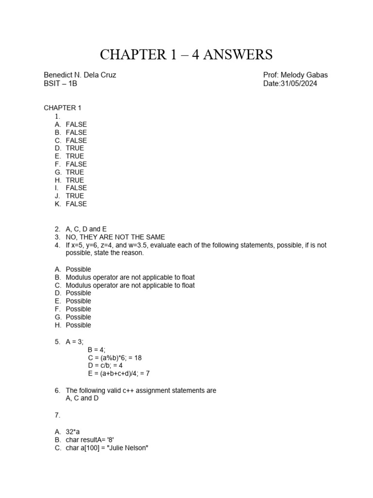 Chapter 1 4 Progbook | Download Free PDF | Namespace | Computer Programming