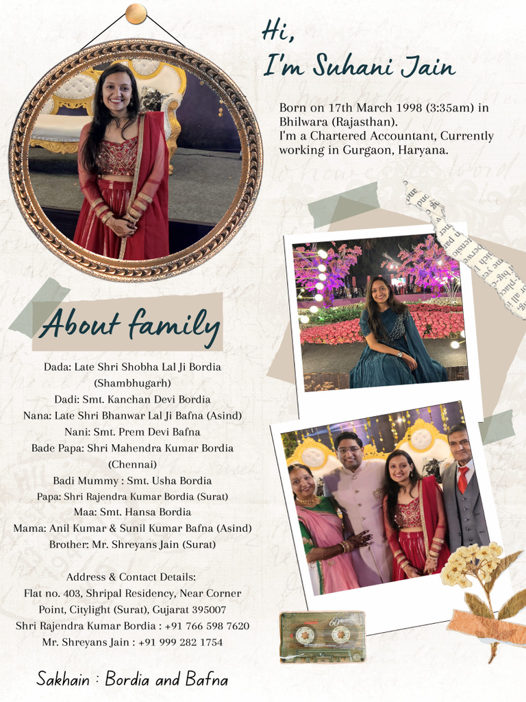 Suhani Jain Biodata | PDF