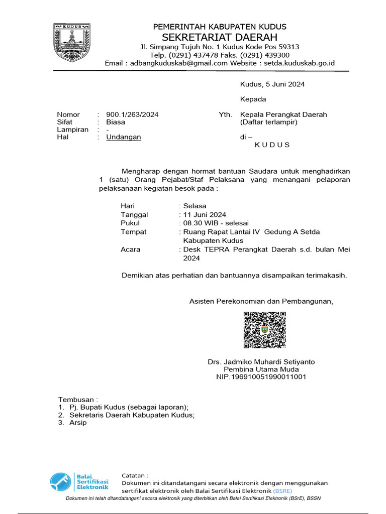 SETDA Surat Undangan Desk TEPRA Juni 2024 | PDF