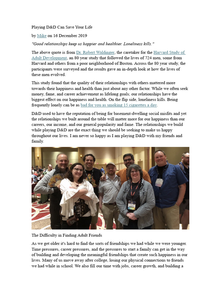 D&D: Building Friendships for Happiness | PDF | Dungeons & Dragons ...