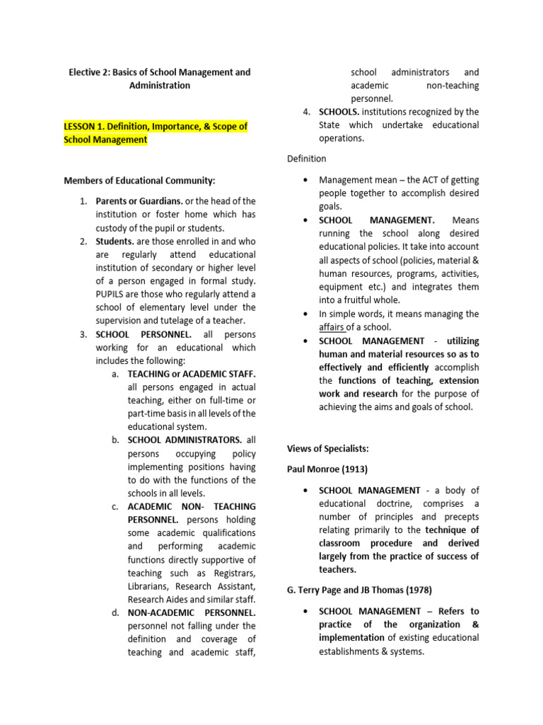 Elective 2 Lesson 1 To 3 | PDF | Organizational Structure | Project ...