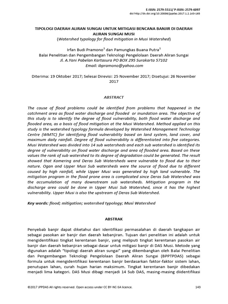 Tipologi DAS untuk Mitigasi Banjir Musi | PDF | Teknologi & Rekayasa