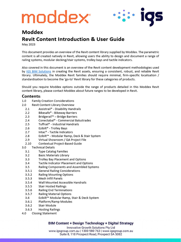 IGS Moddex RevitUserGuide | PDF | Autodesk Revit | Computer File