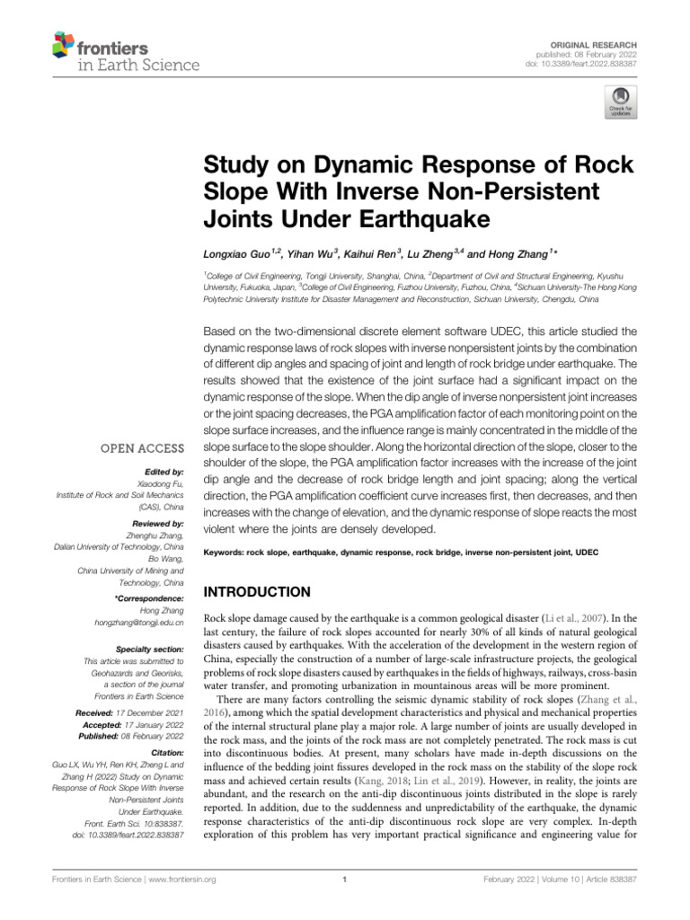 Study Paper PDF Seismology Slope