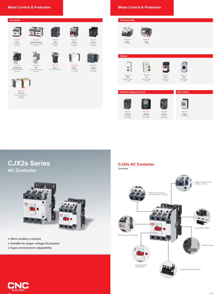 CJX2s AC Contactor Overview | PDF | Relay | Electric Motor