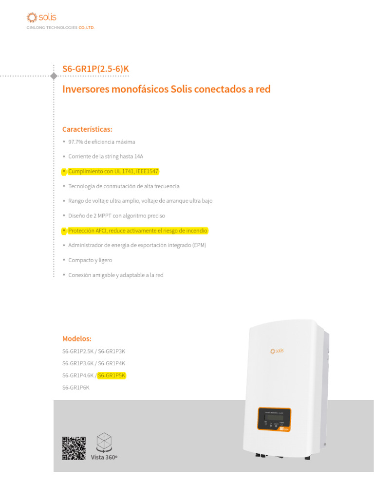 Solis Datasheet S6-GR1P (2.5-6) K MEX V1,0 2024 01 | PDF ...