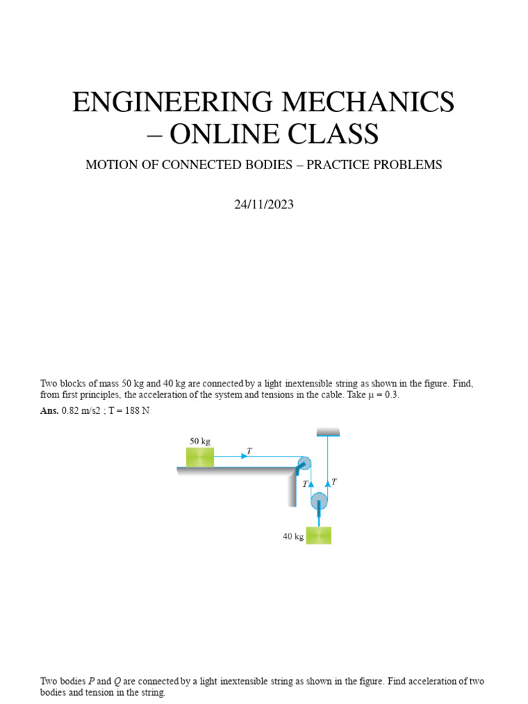 Engineering Mechanics - Online Class | PDF