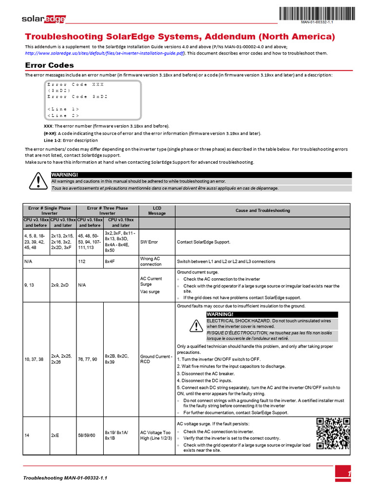 Errors and Codes | PDF | Power Inverter | Electric Power Transmission