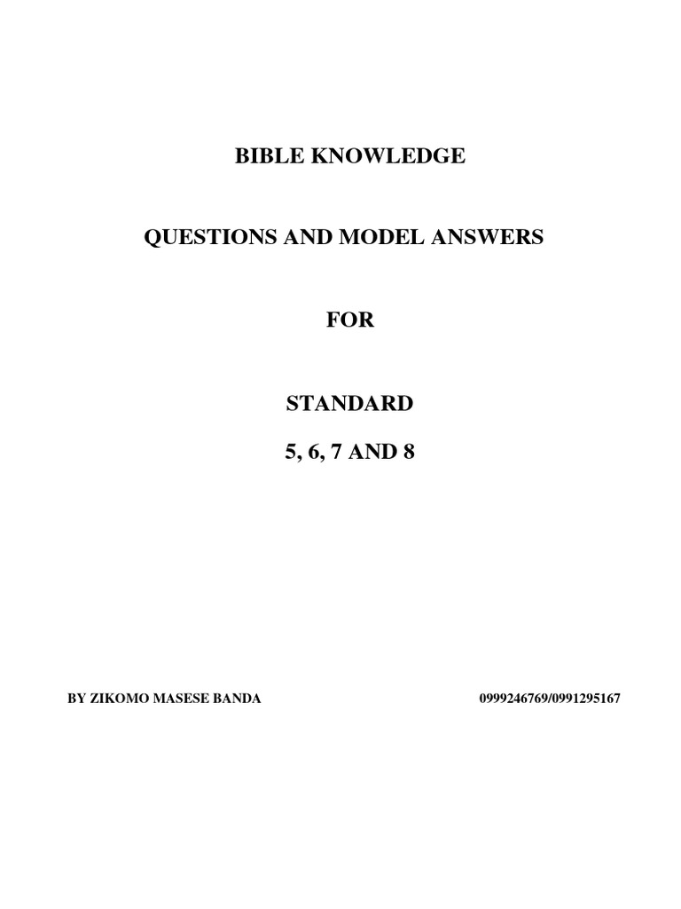 STD 5 - 8 Bible Knowlege Questions and Answers | PDF | Jacob | Leah
