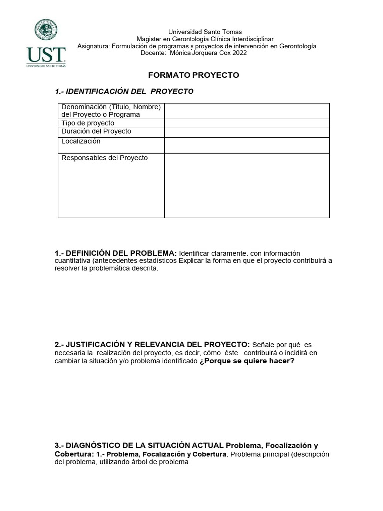 Formato de Proyecto | Descargar gratis PDF | Economias