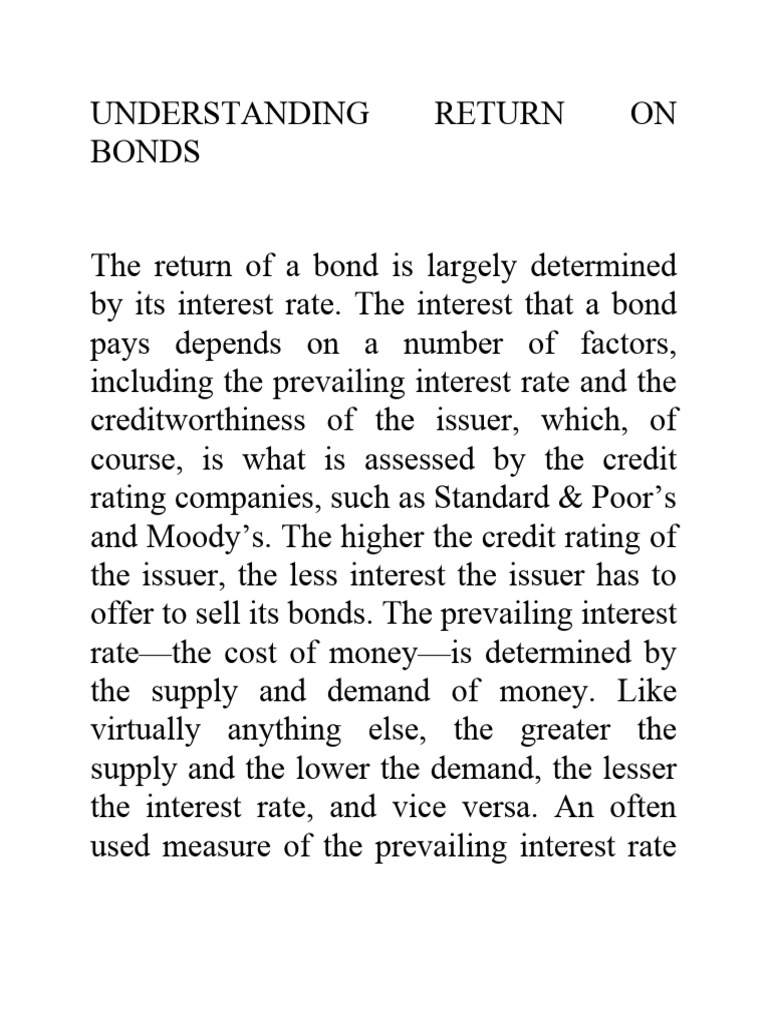 Understanding Return On Bonds | PDF | Bonds (Finance) | Present Value
