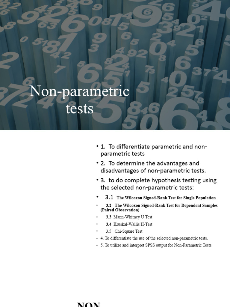 Non-Parametric Test Overview and Analysis | PDF | Statistics | Mann ...