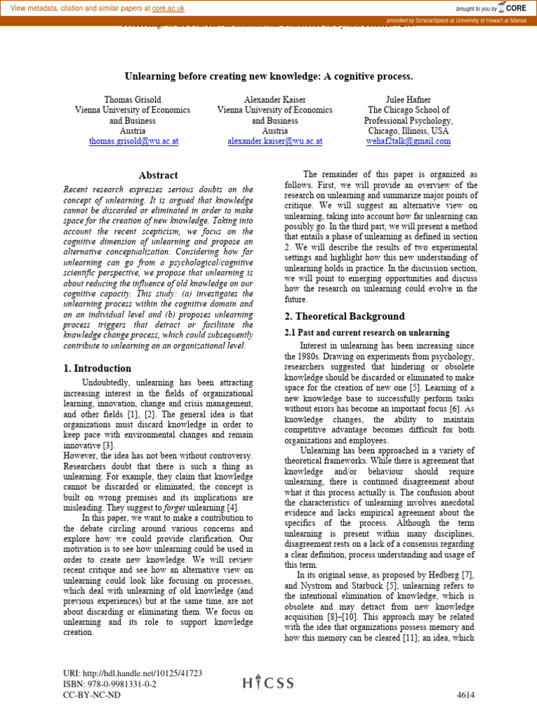 Unlearn | PDF | Knowledge | Experience Unlearn | PDF | Knowledge | Experience