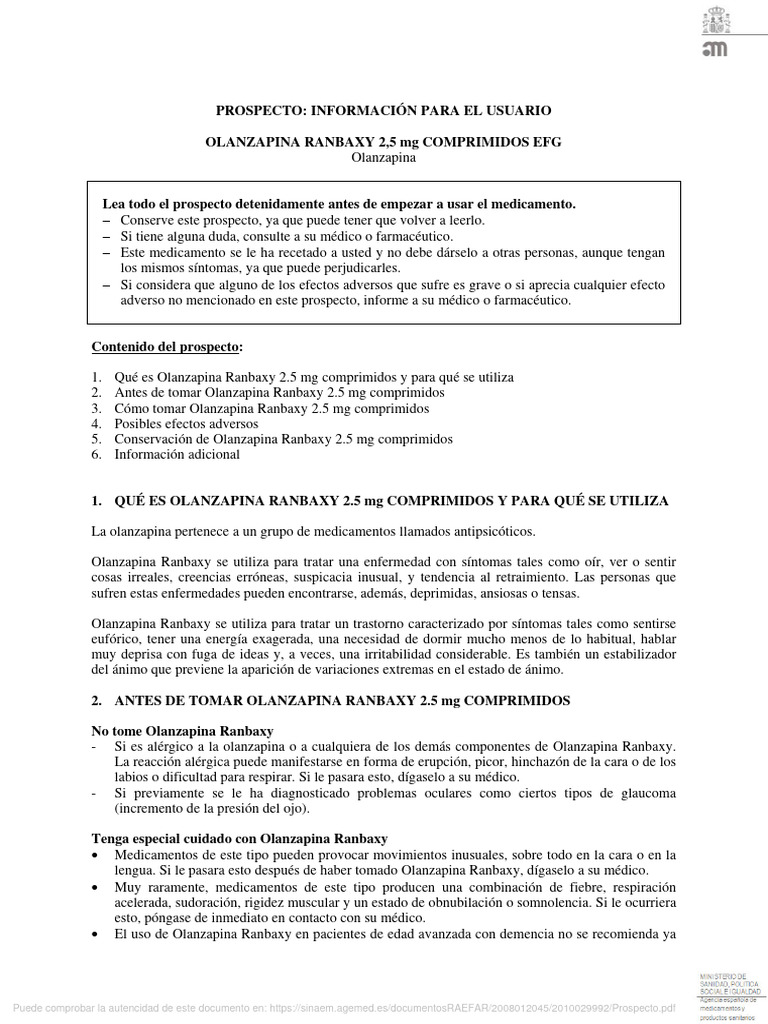 Prospect o | PDF | Medicamentos con receta | Tableta (Farmacia)