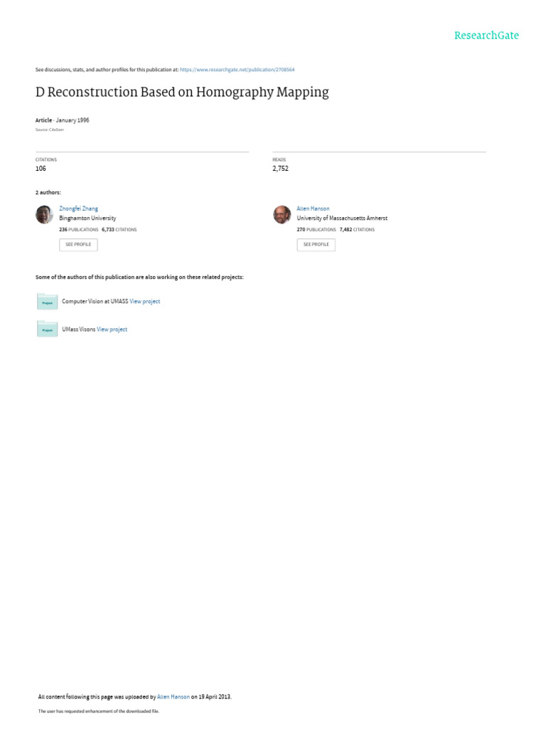 D_Reconstruction_Based_on_Homography_Mapping | PDF | Eigenvalues And ...
