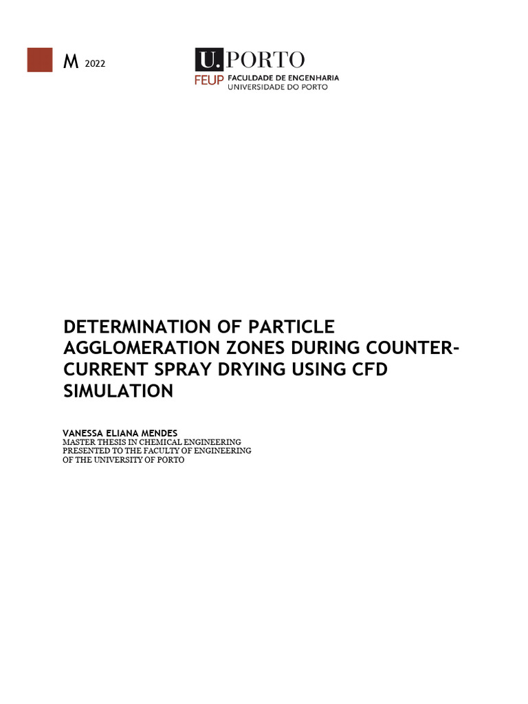 Determination Of Particle Agglomeration Zones During Counter Current