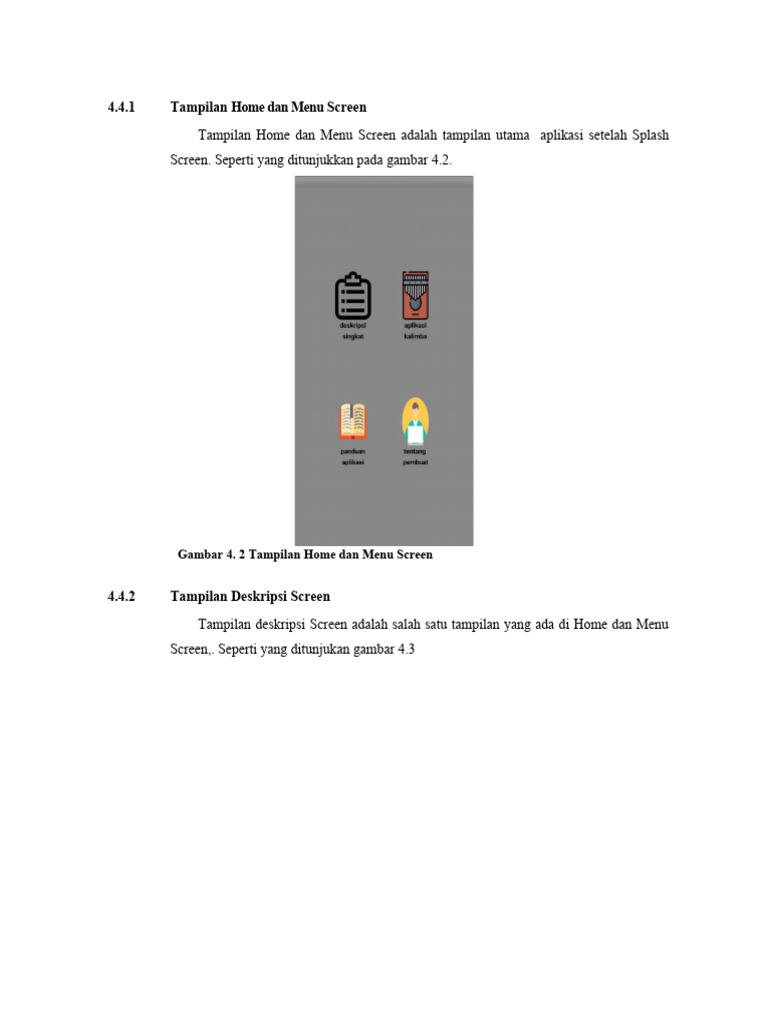 Tampilan Home Dan Menu Screen | PDF