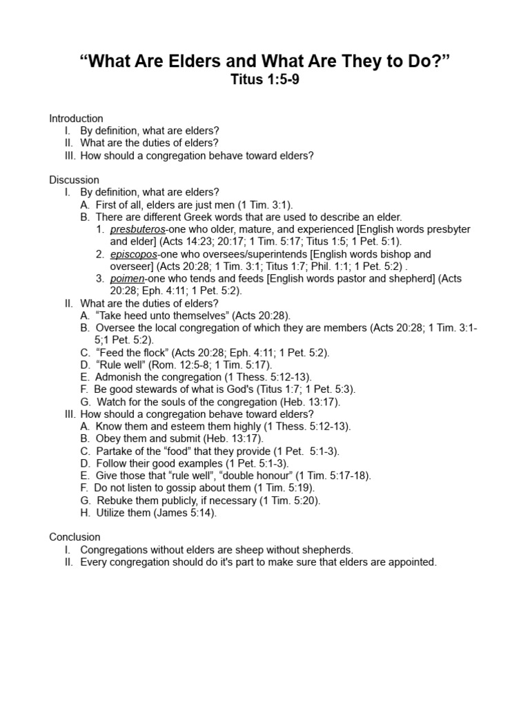 What Are Elders and What Are They To Do | PDF