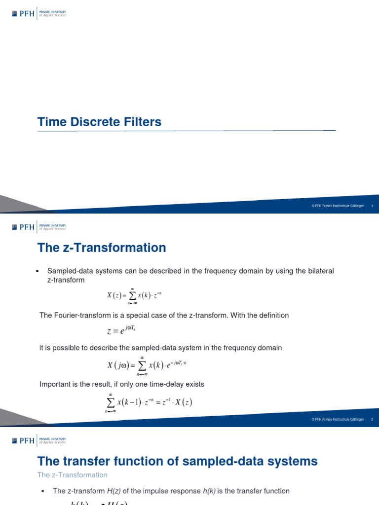 MCT 6 Time Discrete Filter | PDF | Filter (Signal Processing) | Mathematical Analysis