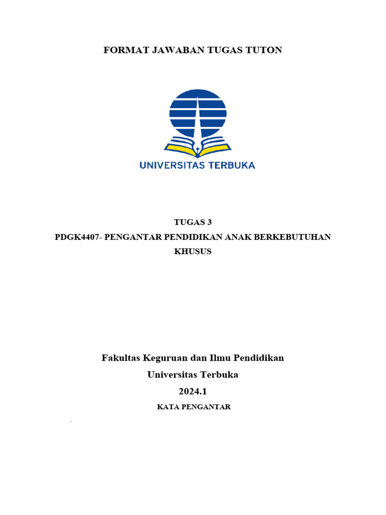 Tugas 3 Pengantar Anak Berkebutuhan Khusus | PDF | Karier & Perkembangan | Kesehatan Holistik