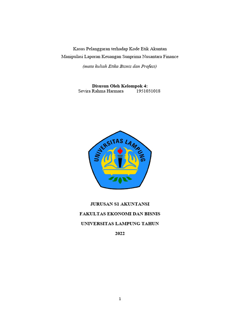 Manipulasi Laporan Keuangan SNP Finance | PDF