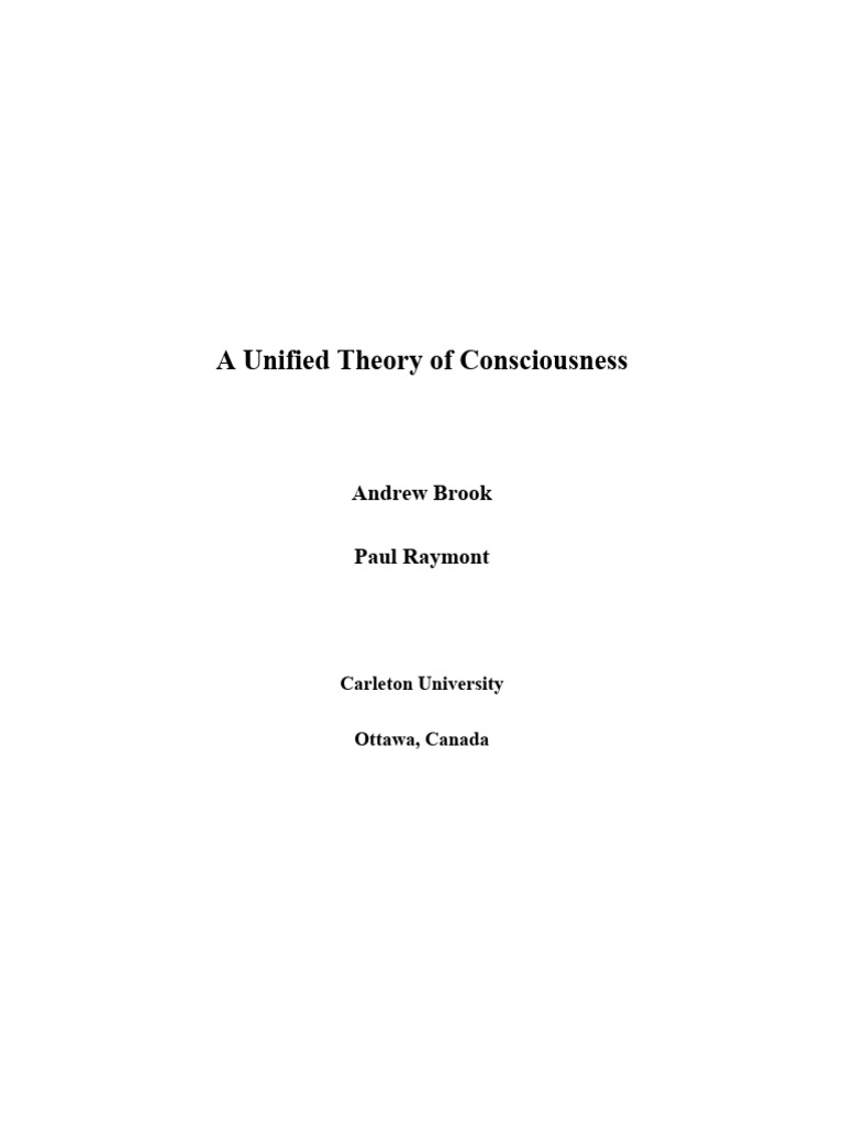 A Unified Theory of Consciousness | PDF | Consciousness | Psychological ...