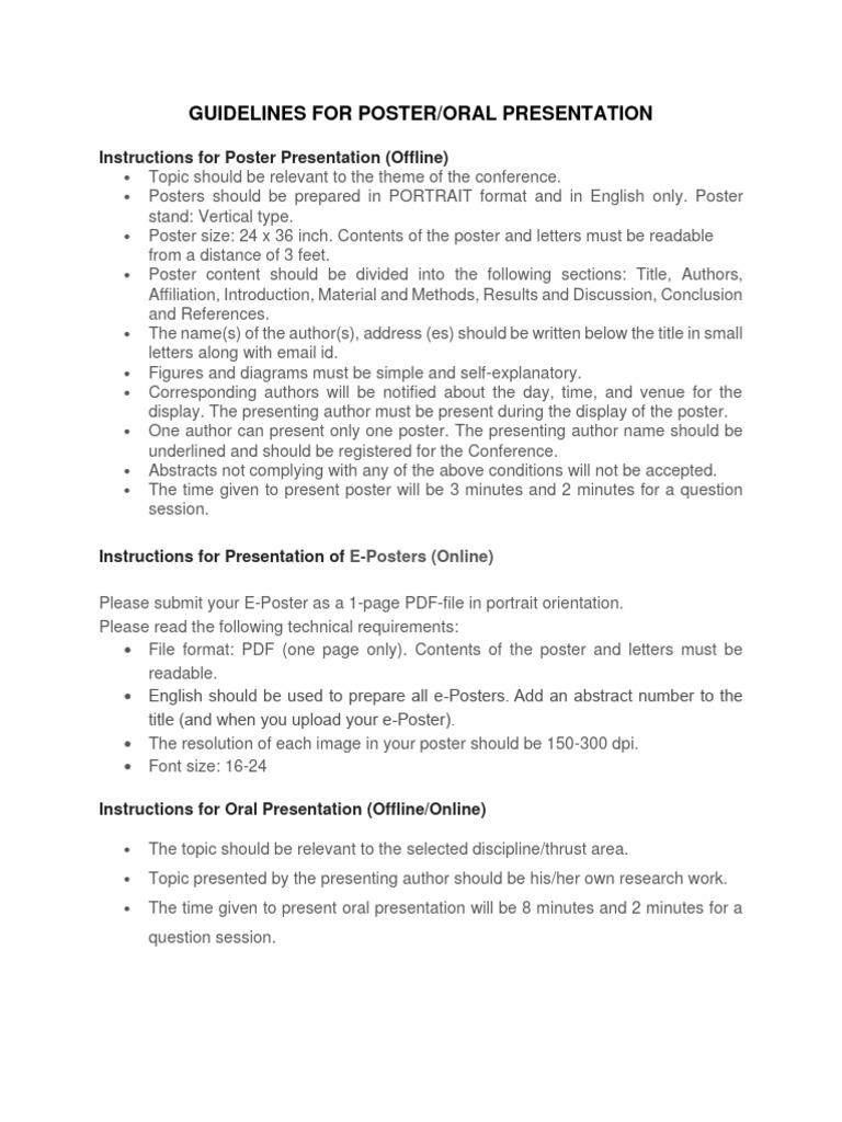 Guidelines-For-Oral Poster-Presentation | PDF | Career & Growth | Art