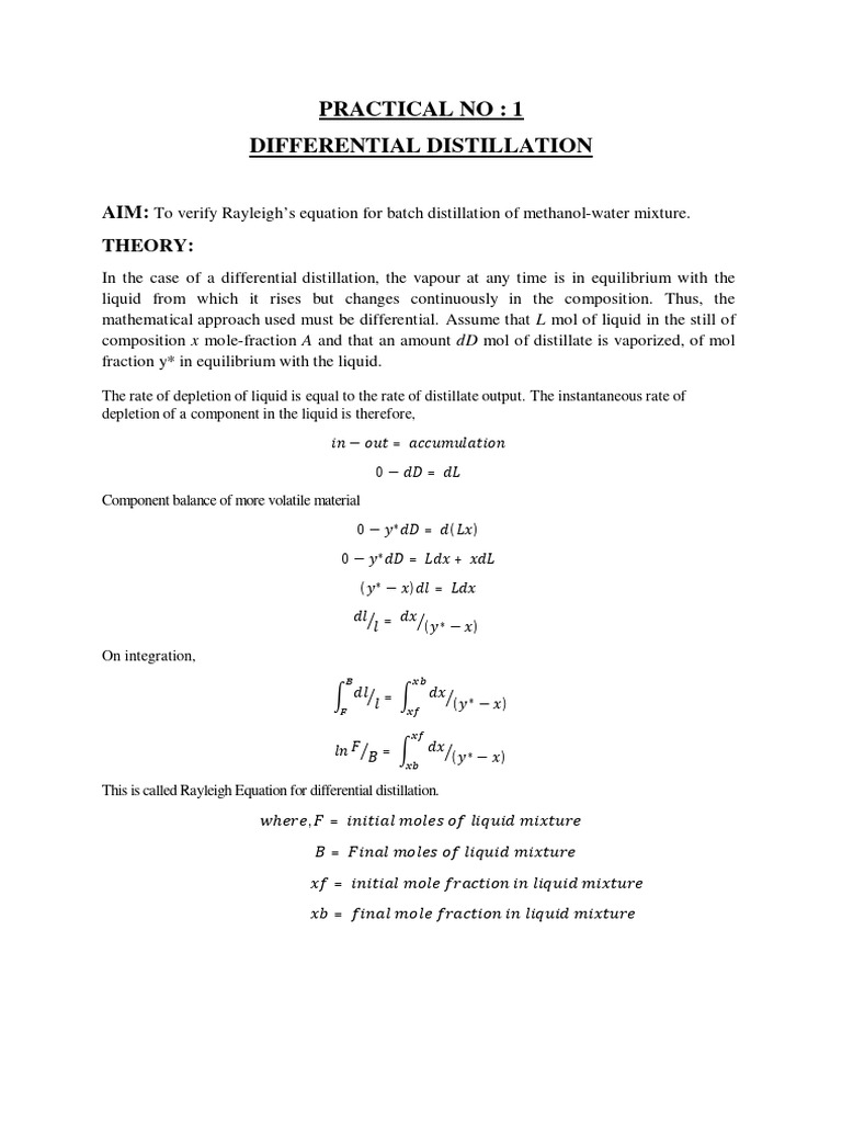 MTO 2 Practical Manual | PDF | Adsorption | Distillation