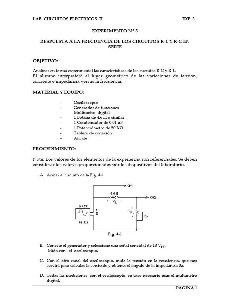 Cel2 Exp5 24 | PDF | Impedancia eléctrica | Frecuencia