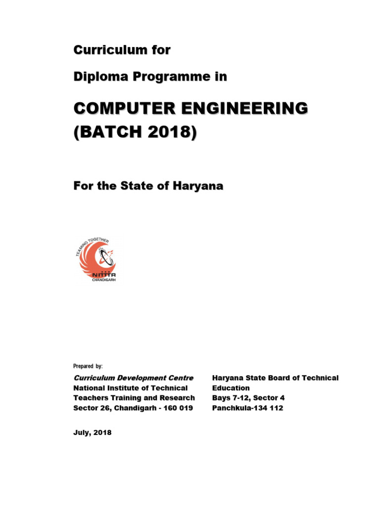 Study Scheme & Curriculum - Computer Engg. - Batch 2018 Onwards | PDF ...