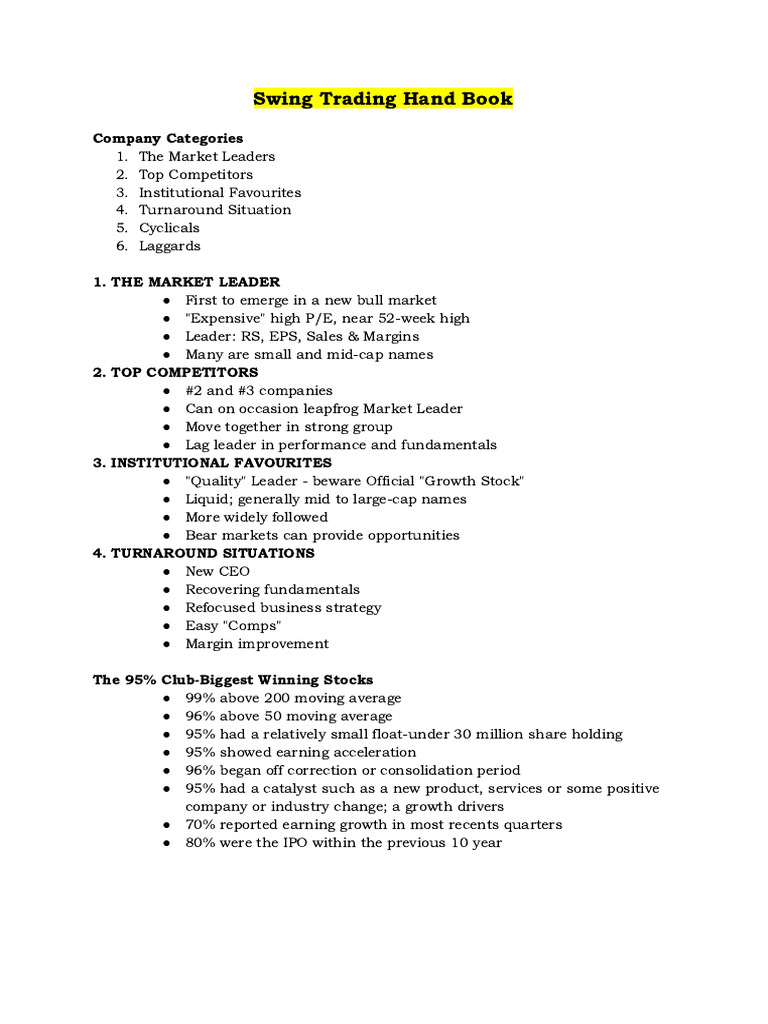 Swing Trading Pdf Stocks Order Exchange