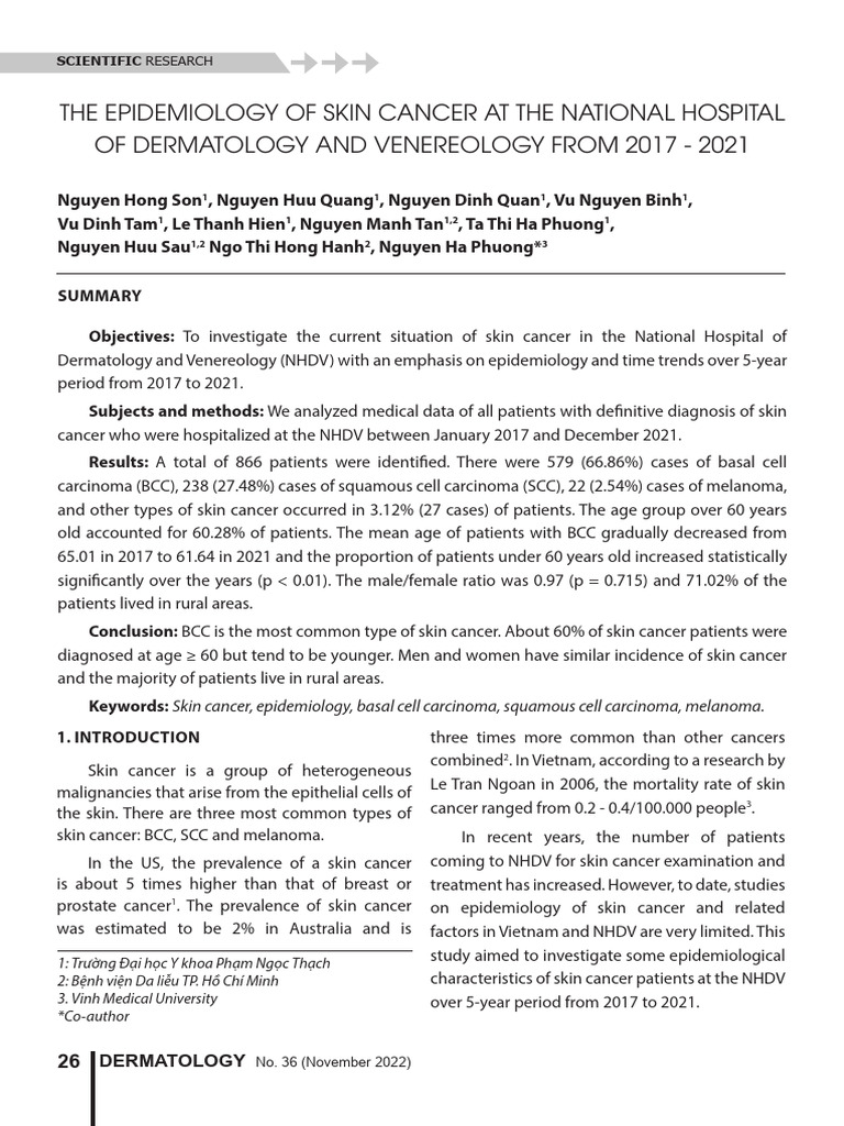 36 bài+4+Nguyen+Hong+Son | PDF | Skin Cancer | Health Sciences