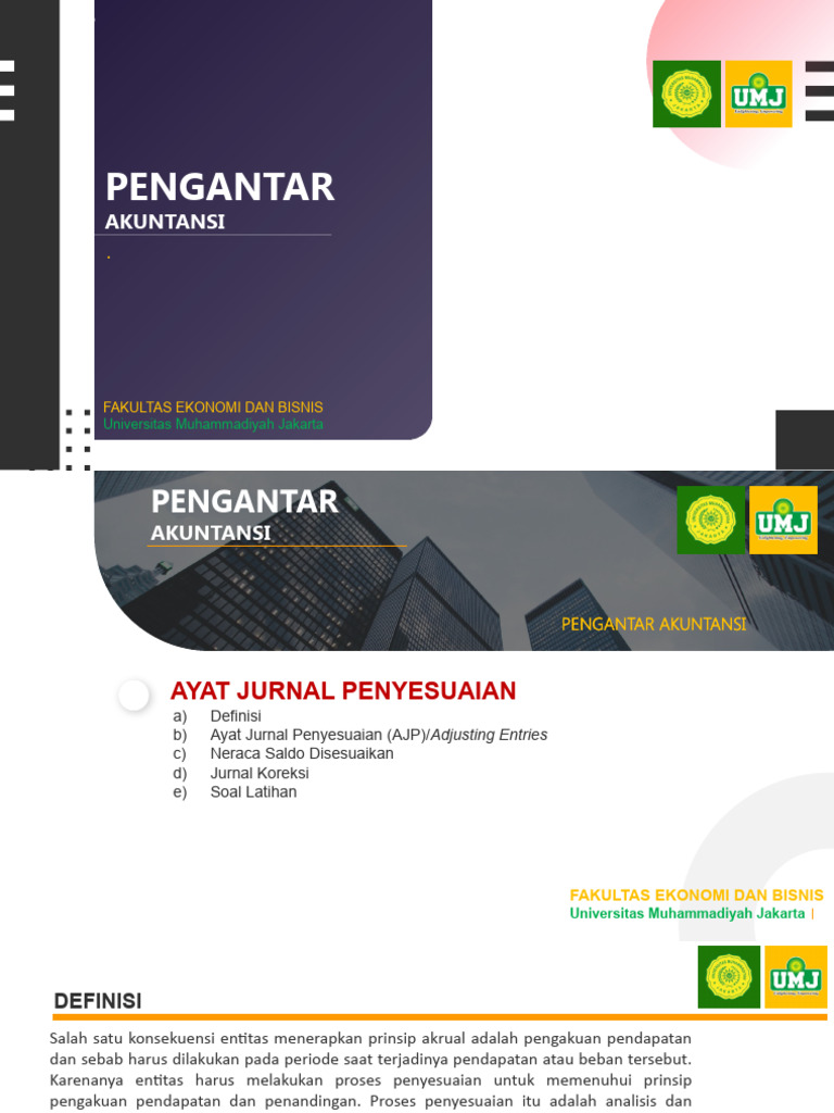 PENGANTAR AKUNTANSI-Pertemuan 4 Ayat Jurnal Penyesuaian (AJP) | PDF ...