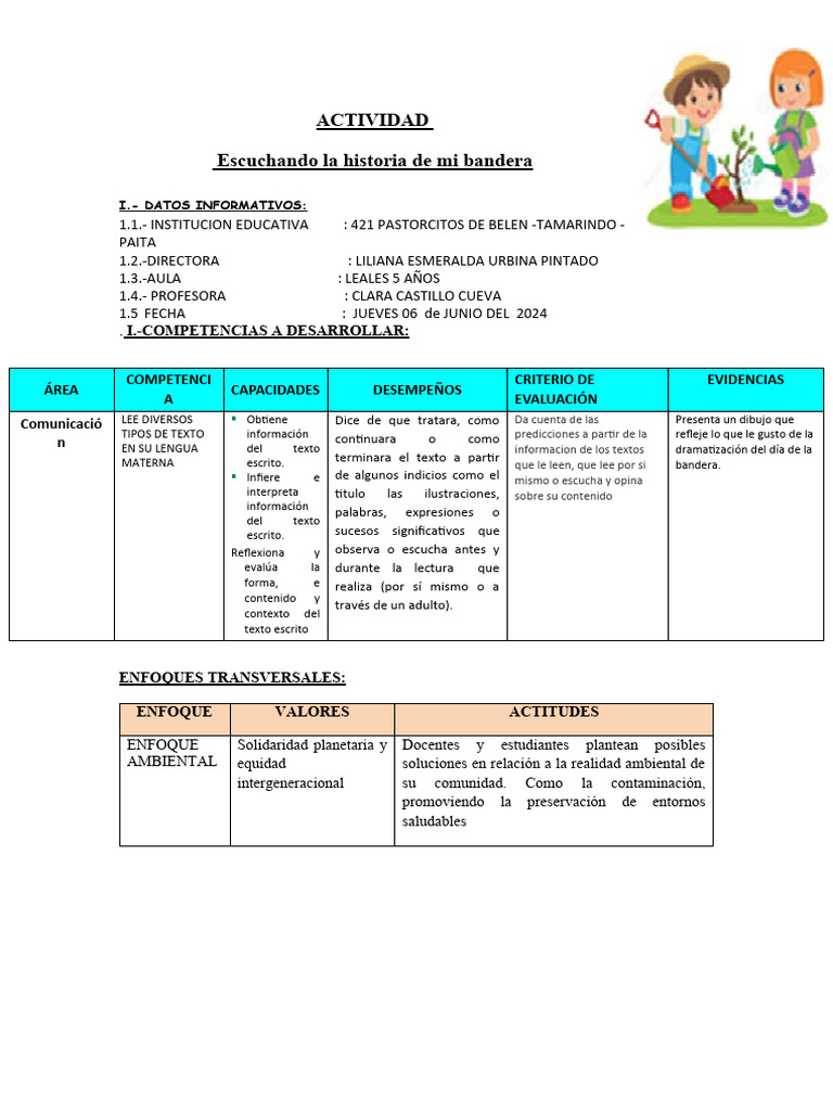 Sesion de aprendizaje dia de la bandera | PDF Sesion de aprendizaje dia de la bandera | PDF