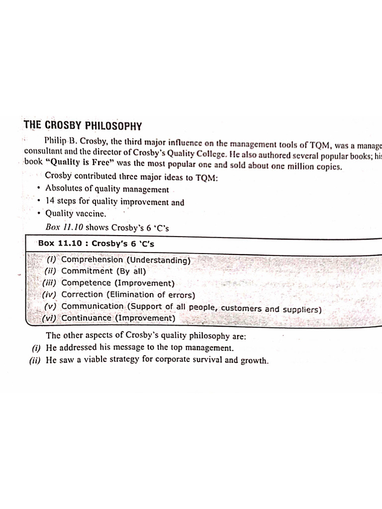 Crosby's Quality Philosophy | PDF