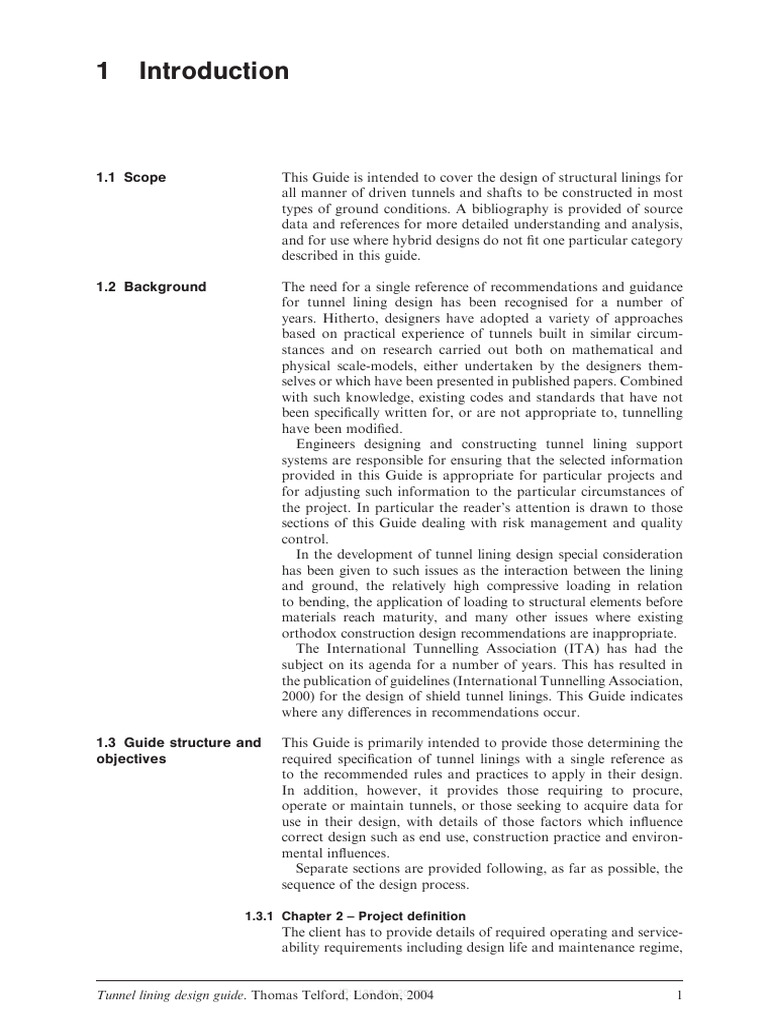 Tunnel Lining Design Guide - British Tunnelling Society, Institution of Civil Engineers ...