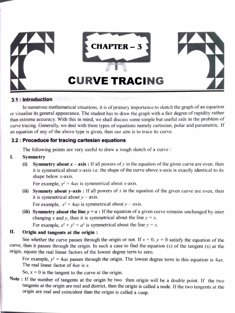 Chapter-3 Curve Tracing | PDF | Tangent | Equations