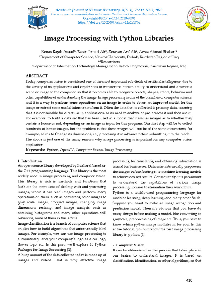 Image Processing With Python Libraries | PDF | Computer Vision | Matrix ... Image Processing With Python Libraries | PDF | Computer Vision | Matrix ...