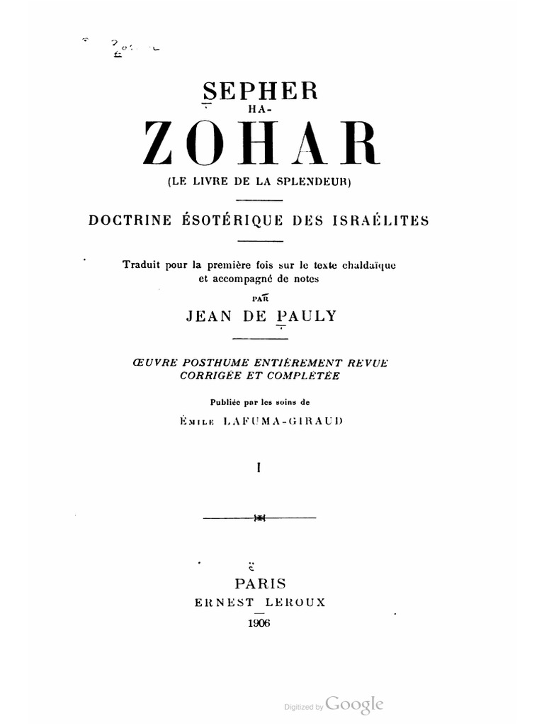 Sepher Ha-Zohar (Le Livre de La Splendeur) | PDF