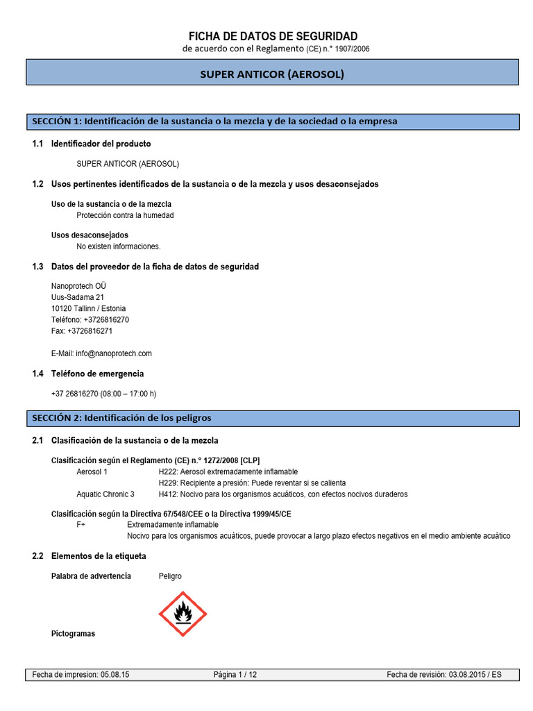 MSDS Super Anticor Aerosol | PDF | Solubilidad | Solvente
