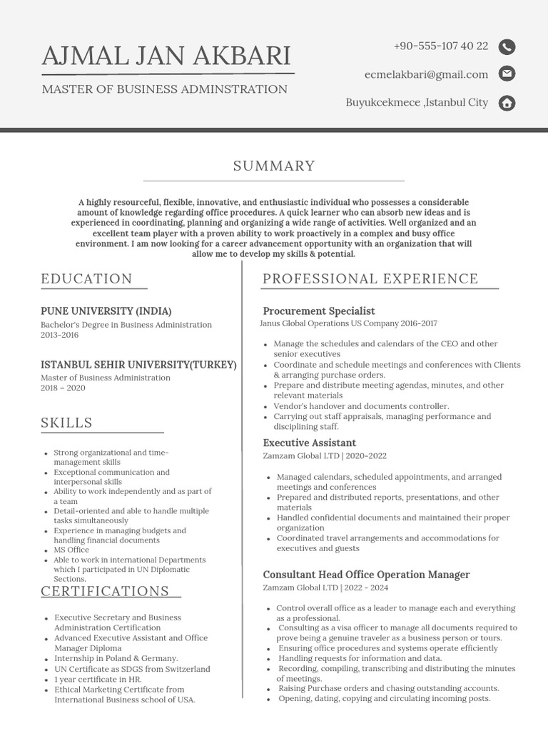 Ajmal CV 2024 | Download Free PDF | Consultant | Business
