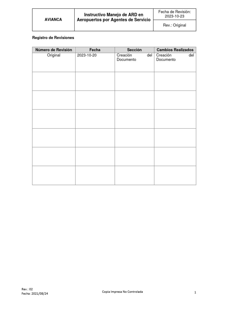 Instructivo Manejo de ARD en Aeropuertos Por Agentes de Servicio | PDF ...